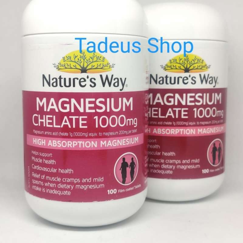 Promo NATURES WAY MAGNESIUM CHELATE 1000MG 100 TAB VIT OTOT DAN SYARAF ...