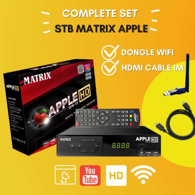 Jual Set Top Box Matrix Apple Dvbt-2 Stb Antena Tv Digital Wifi Merah ...