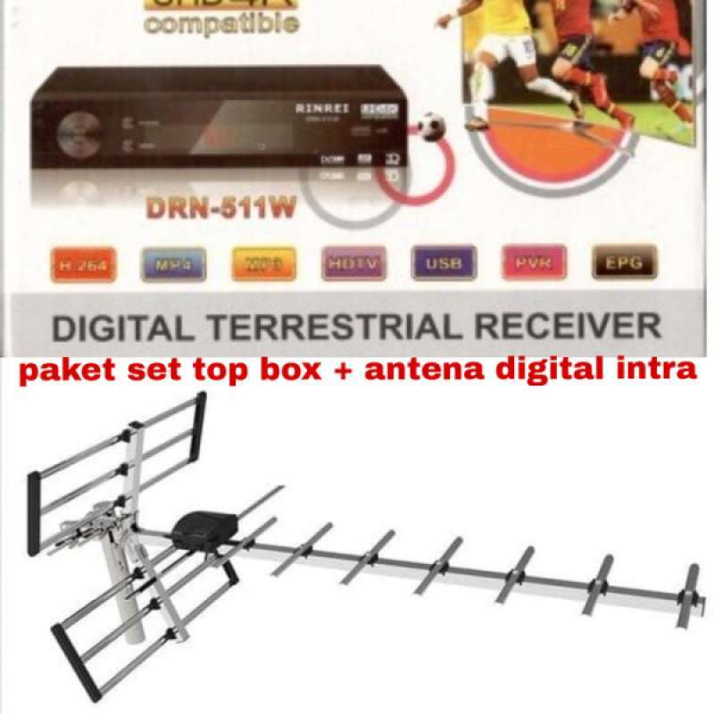 Jual Free Ongkir Paket Set Top Box Rinrei Drn-511W Dan Antena Digital Intra Hm-003 di Seller ...