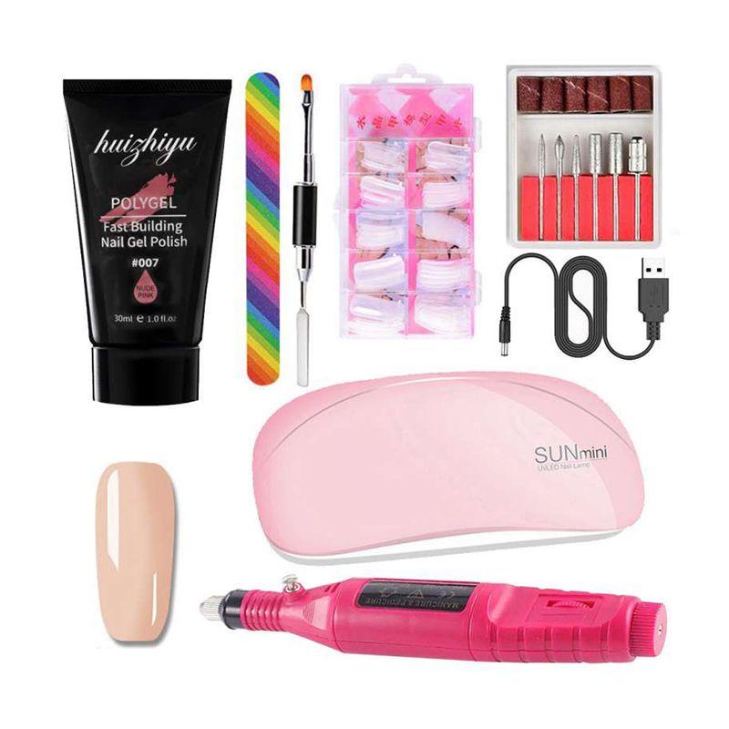 Jual Fashion Deal Usb Nail Lamp Poly Gel False Nails Liquid Double-end ...