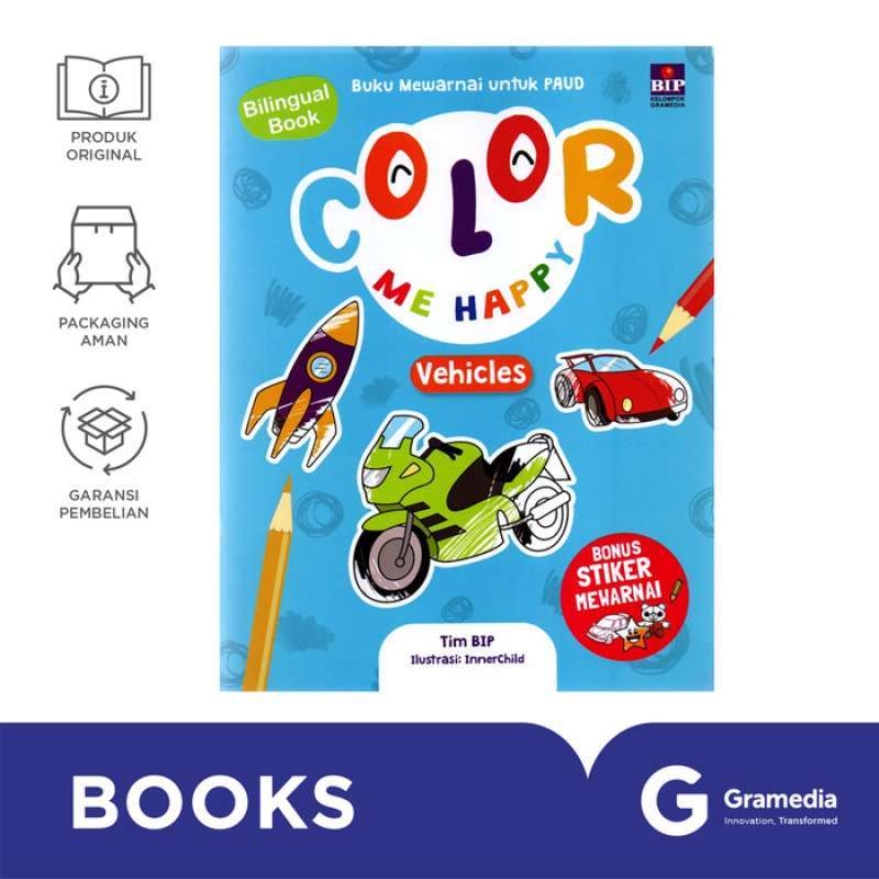 Jual Buku Color Me Happy: Vehicles Cover 2022 (BONUS STIKER MEWARNAI ...
