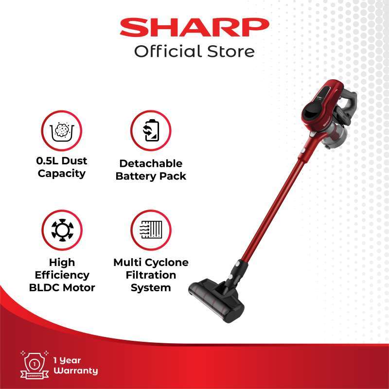 Promo Sharp Ec-sa95y-r Vacuum Cleaner Portable Cordless With Detachable ...
