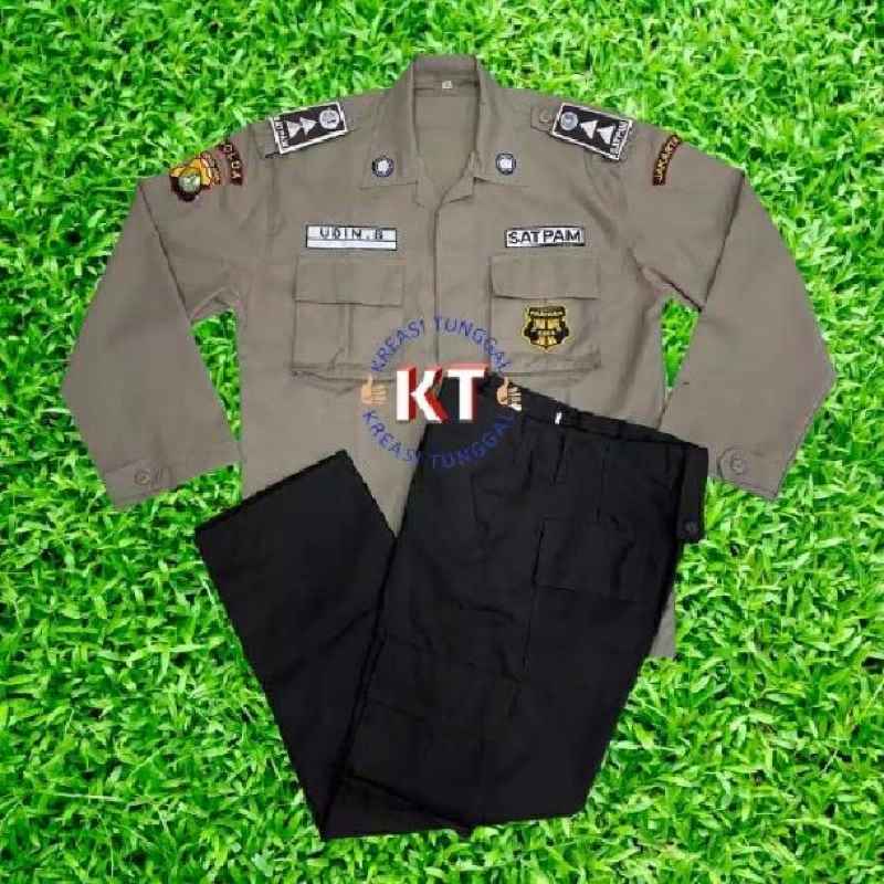 Jual seragam PDL satpam baru/setelan PDL satpam - M - Atribut + Nama di ...
