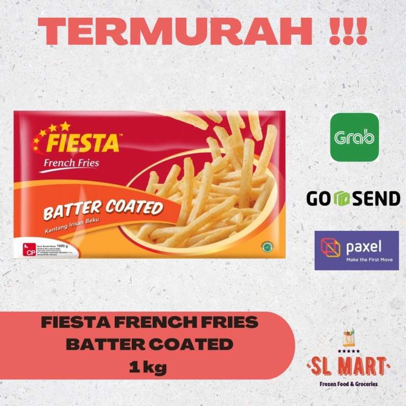 Promo FIESTA Kentang Goreng Shoestring Berbumbu Batter Coated 1 KG ...