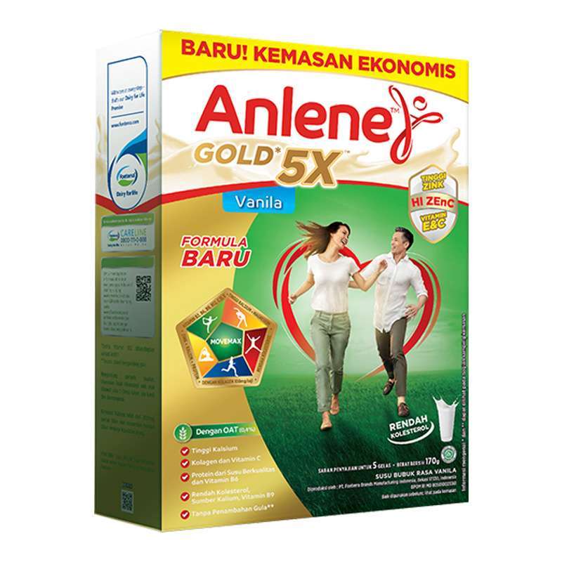 Jual Anlene Gold 5X Susu Bubuk Dewasa Vanilla Vanila 170 gr - Nutrisi ...