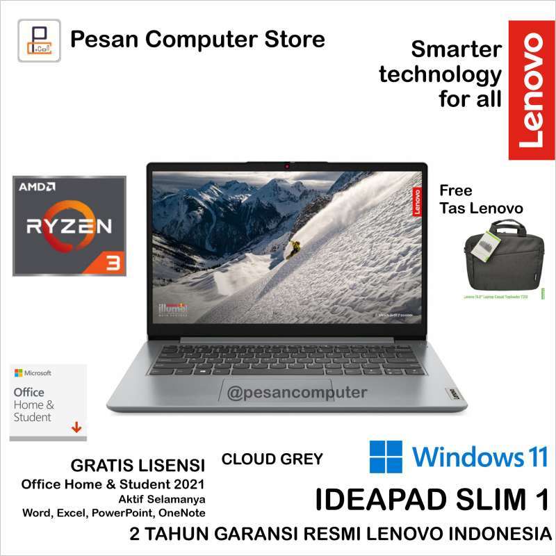 Jual Lenovo Ideapad Slim 1 3hid Amd 3 7320u Ram 8gb 256gb Ssd 14 Fhd Tn ...