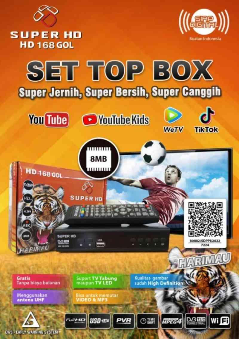 Jual Set Top Box/stb/siaran Digital Dvb-t2 Super Hd 168 Gol Harimau Sni ...