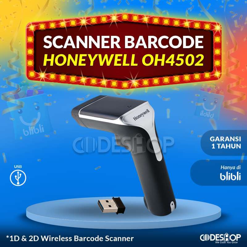 Jual Honeywell OH4502 Barcode Scanner Wireless 1D & 2D Scan QR Code ...