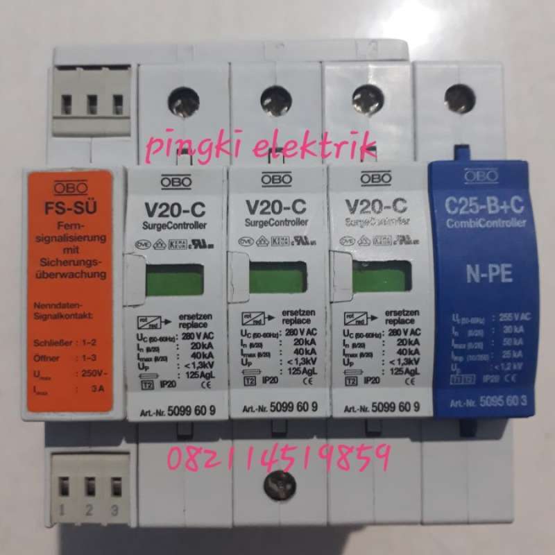 Jual Surge Arrester Obo V20-C 280 V Ac 3P + N-Pe +Fs-Su - Multicolor di ...