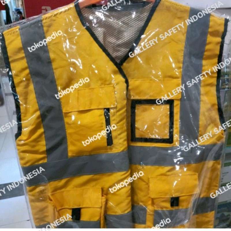 Jual Rompi Safety Proyek / Rompi Bahan Taslan Kantong Banyak / Safety ...