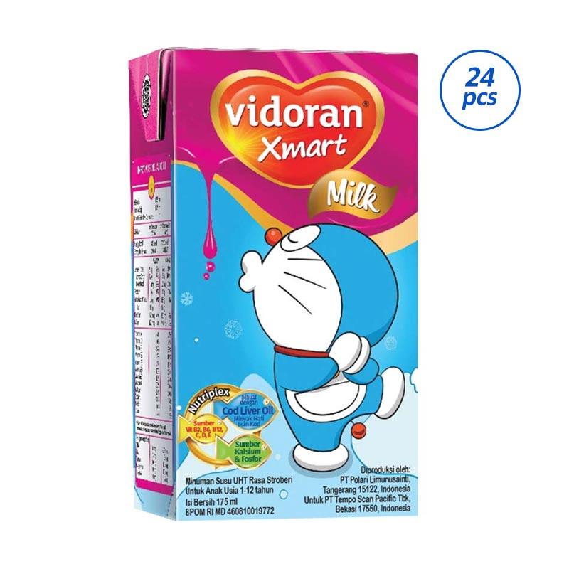 Jual Vidoran Xmart Strawberry Susu Cair Uht [175 Ml 1 Dus 24 Pcs] Di