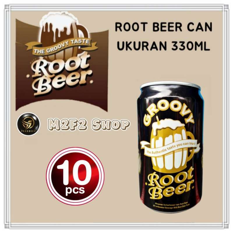 Promo Root Beer Groovy Original Can | Kaleng - 330 ml (Kemasan 10 Pcs ...