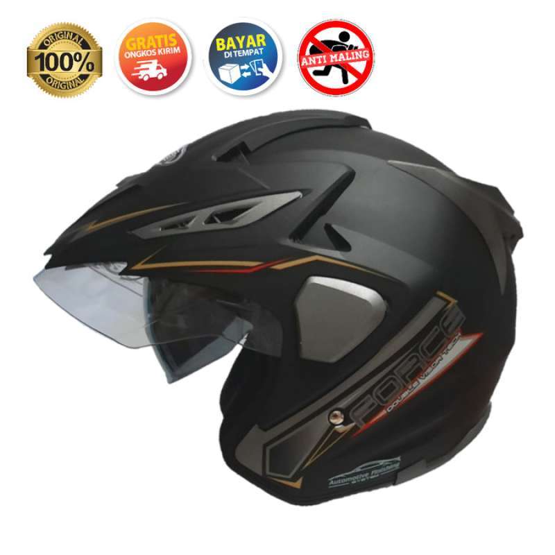 Promo HELM MOTOR SNI DOUBLE VISOR FORCE ORIGINAL DEWASA ANTI MALING M L ...