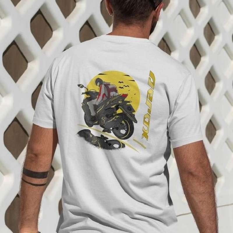 Jual T-shirt Kaos Pria Motor Sablon Kuning Manuver White - Aerox Series ...