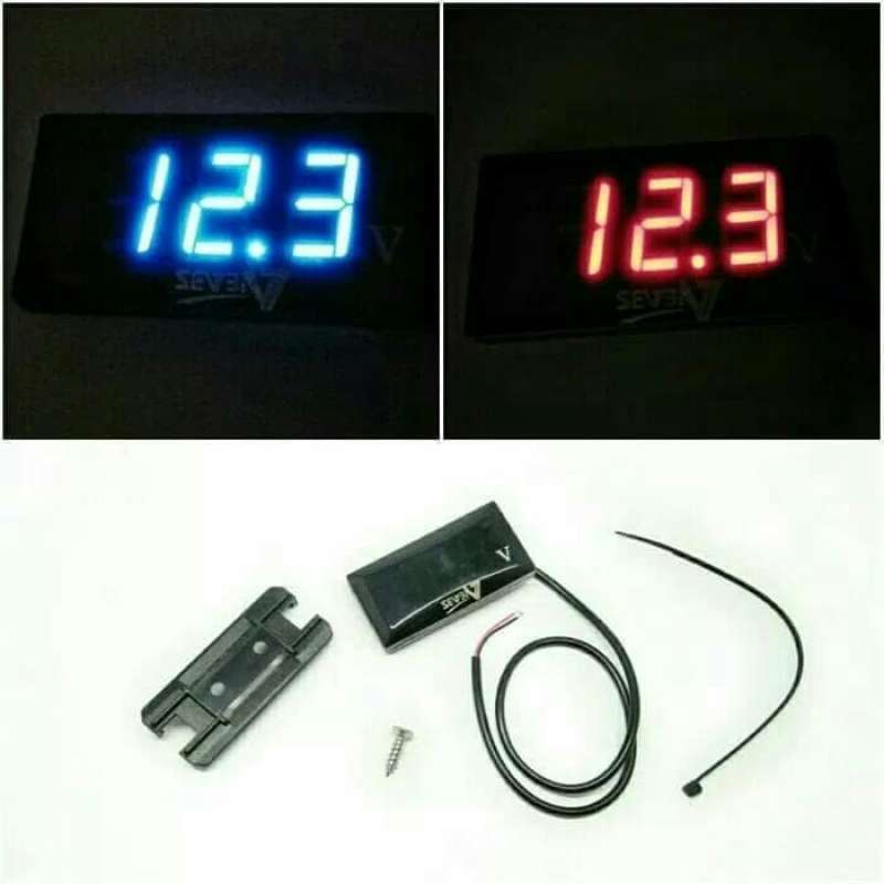 Jual Voltmeter Motor Digital Waterproof Led / Volt Meter Aki Accu Led ...