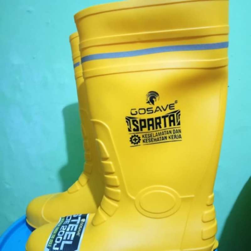 Jual Sepatu Boot Safety Rubber Gosave Sparta/sepatu Boot Ujung Besi Di ...