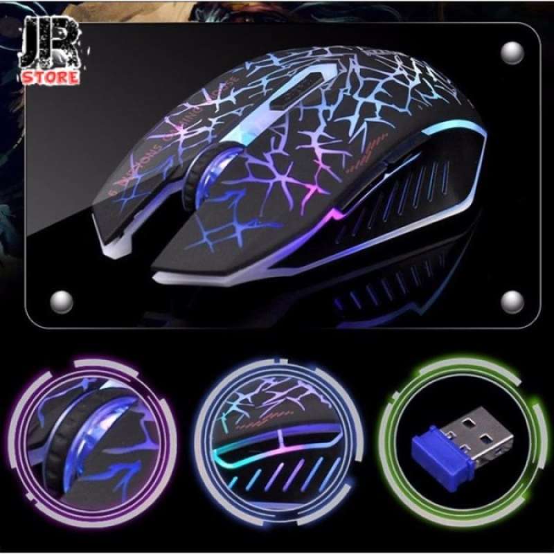 Promo Azzor Wireless Gaming Mouse Silent 2400 Dpi - M6 - Blue Diskon 52% Di Seller Rooms Games ...