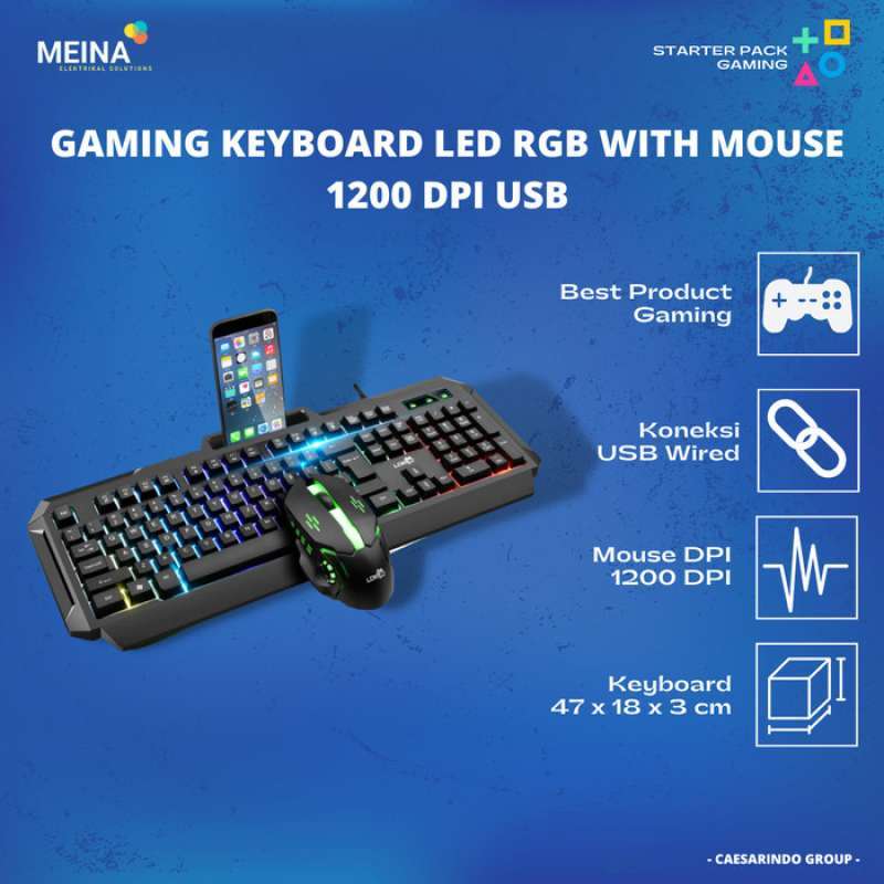 Promo Paket Keyboard Mouse Gaming Rgb Light Set Keyboard Laptop With Mouse Diskon Di