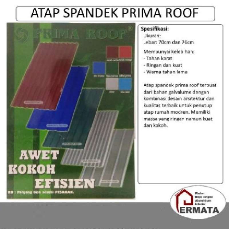 Jual Atap Spandek Prima Roof / Jaya Deck Warna Paling Murah - 0,4 ...
