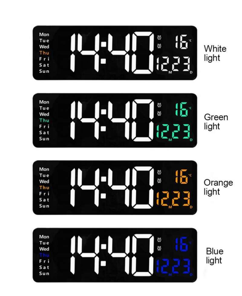 Promo Rockware Ds6626 Wall Clock Mounted Digital Led - Jam Dinding ...