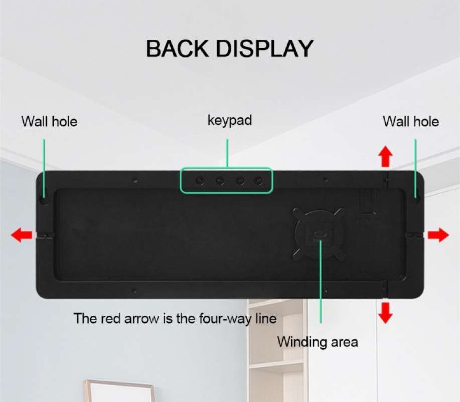 Promo Rockware Ds6626 Wall Clock Mounted Digital Led - Jam Dinding ...