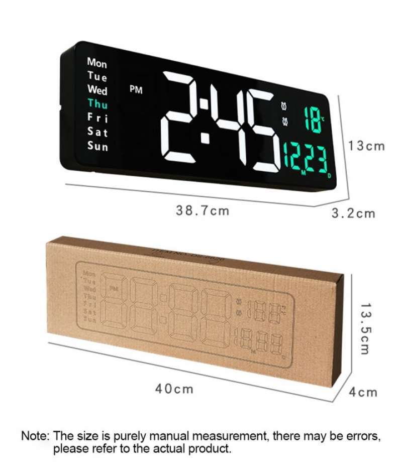 Promo Rockware Ds6626 Wall Clock Mounted Digital Led - Jam Dinding ...