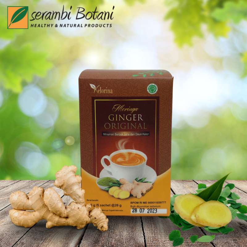 Jual Bubuk Minuman Jahe Kelor Moringa Ginger Original Kemasan Box di Seller Serambi Botani ...