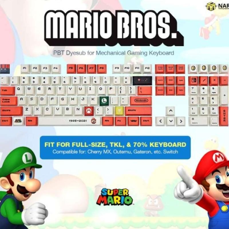 Jual Keycaps Super Mario Bros PBT Dyesub for Mechanical - Gaming ...