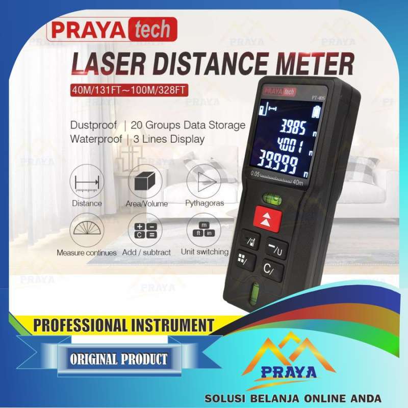 Jual Laser Distance Meter / Meteran Laser Prayatech Meteran Digital ...