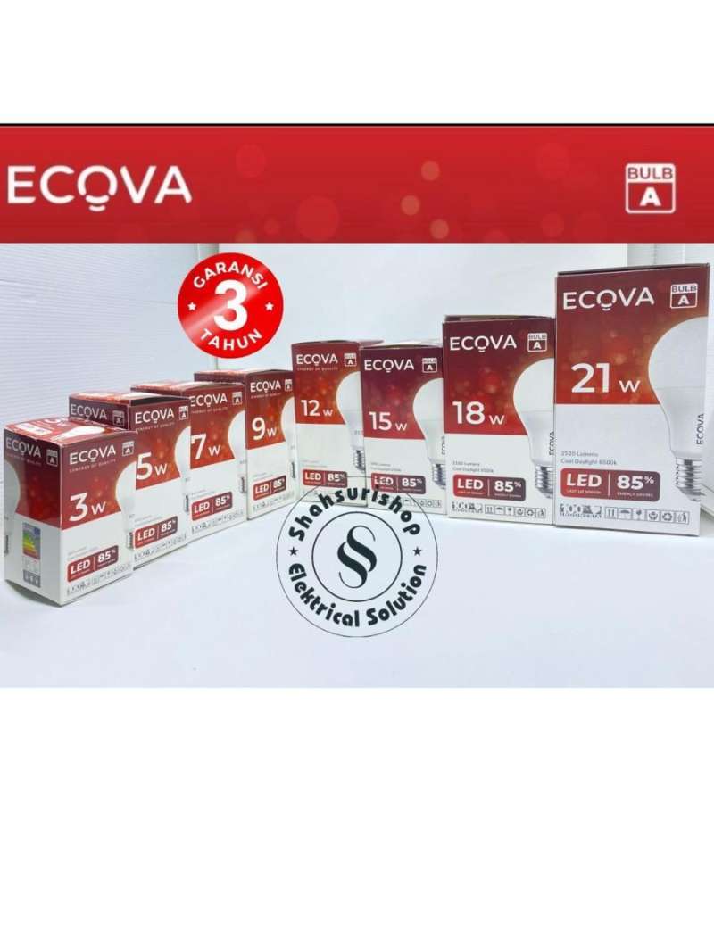 Jual LED BULB ECOVA 21W 21WATT 21 WATT A SERIES GARANSI 3 TAHUN SNI di ...