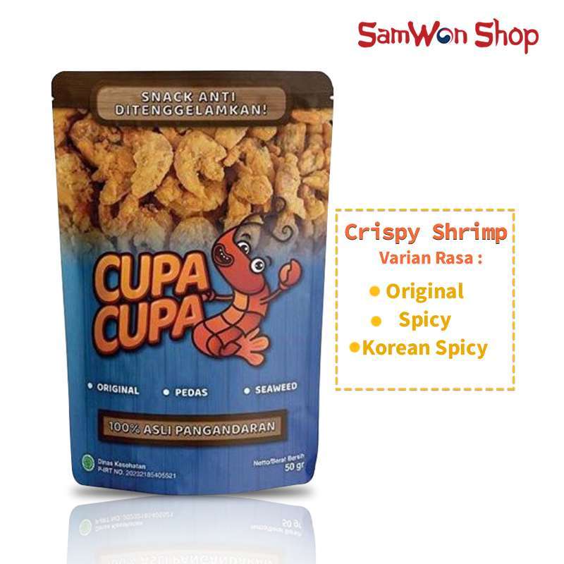 Jual CUPA CUPA Seafood Shrim Crispy Rasa Spicy Snack [50 g] di Seller ...