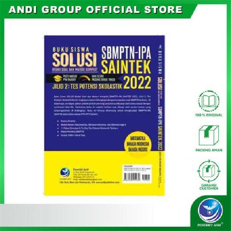 Jual Buku Siswa - Solusi Sbmptn Jilid 2: Kompetensi Skolastik Saintek ...