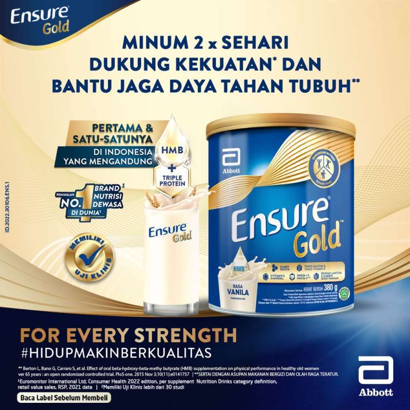 Jual Ensure Gold Vanila 380gr di Seller Toko Susu Asia Mandiri - Kota ...