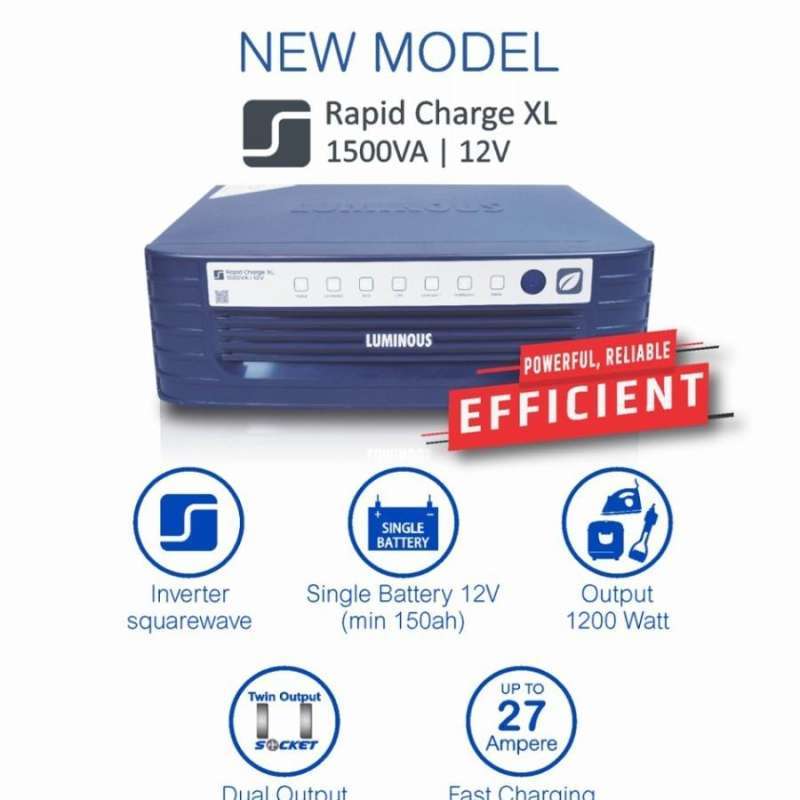 Jual LUMINOUS INVERTER / UPS RAPID CHARGER XL MODIFIED SINEWAVE 1500VA ...