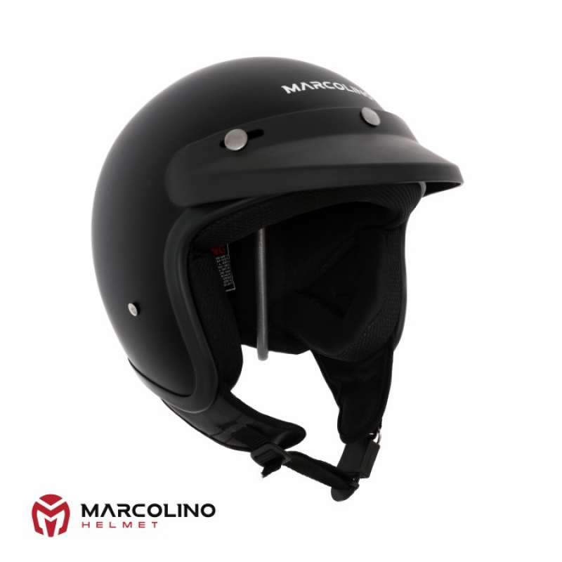 Jual Bulan ini aja kak! Helm Bogo Retro Marcolino Black Doff SNI PET ...