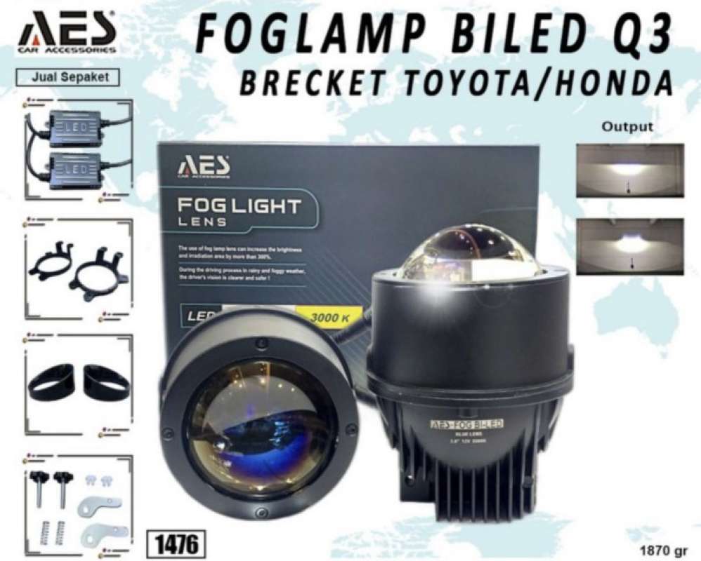 Promo Original Biled Foglamp Projector Q3 Aes 45 Watt | Lampu Foglamp ...