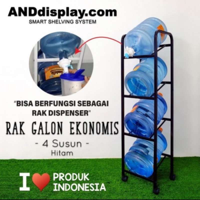 Jual Rak Galon Air Ekonomis 4 Susun/rak Galon-hitam Di Seller 15 Mega ...