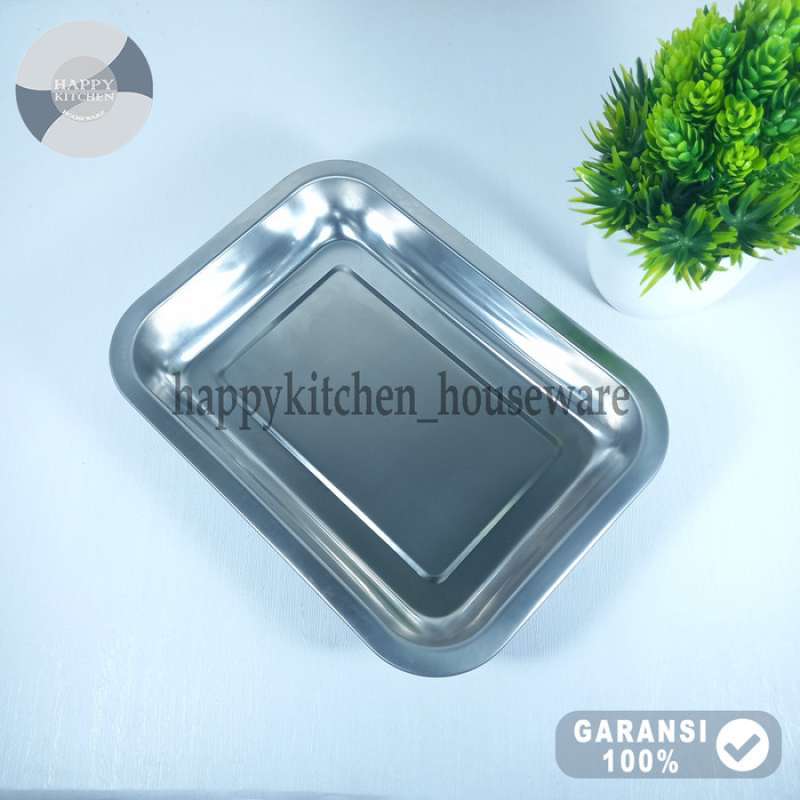 Jual Happykitchen Nampan Stainless Steel Tebal / Baki Stainless 27x20x4 ...