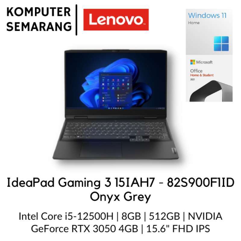 Promo Lenovo Ideapad Gaming 3 15iah7 - F1id Onyx Grey [i5-12500h/8gb/512gb/rtx 3050 4gb/win 11 ...