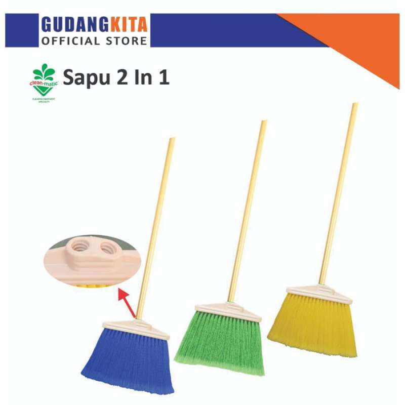 Jual Clean Matic 2in1 Tangkai Dipasang Berdiri Lurus atau Miring Sapu ...