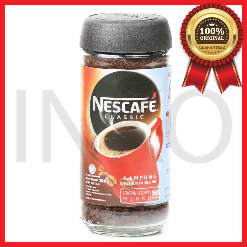 Jual Nescafe Classic Lampung Robusta Blend Kopi Murni Botol Kaca 100gr ...