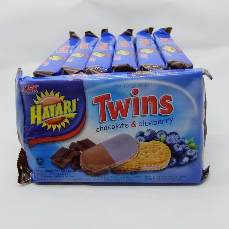 Jual Hatari Twins Cream Cokelat Blueberry Biskuit [200 g] di Seller PT ...