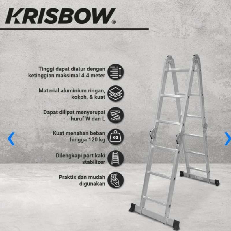Promo Tangga Lipat Aluminium Multifungsi 3.3m Kokoh Krisbow Diskon 1% ...