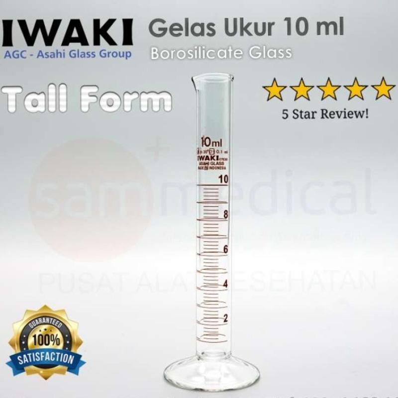 Jual IWAKI Pyrex Gelas Ukur Measuring Cylinder Gelas Takar - 10 ml di ...