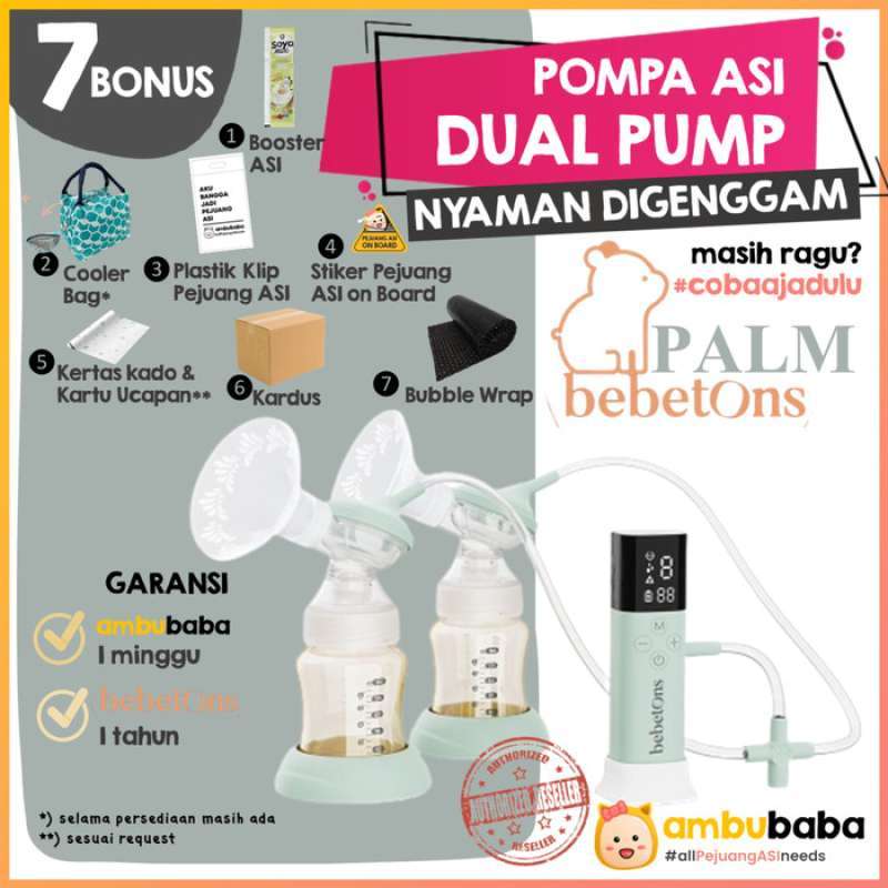 Promo Bebetons PALM Pompa ASI Elektrik Double Pump Rechargeable - Multicolor Diskon 26% di ...
