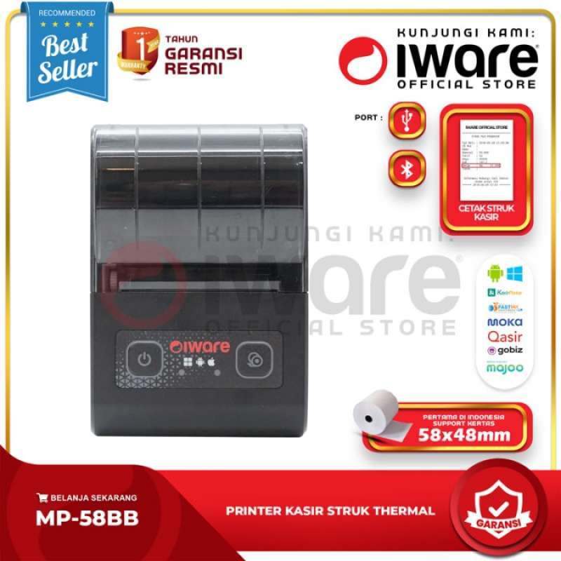 Promo Mobile Printer Thermal Struk Kasir Iware Mp-58bb Bluetooth ...