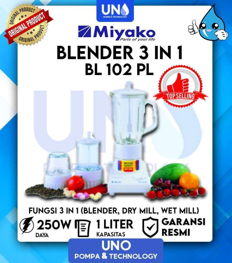 Promo Miyako Blender Plastik 1 Liter BL-102 PL / BL 102 PL / BL102PL ...