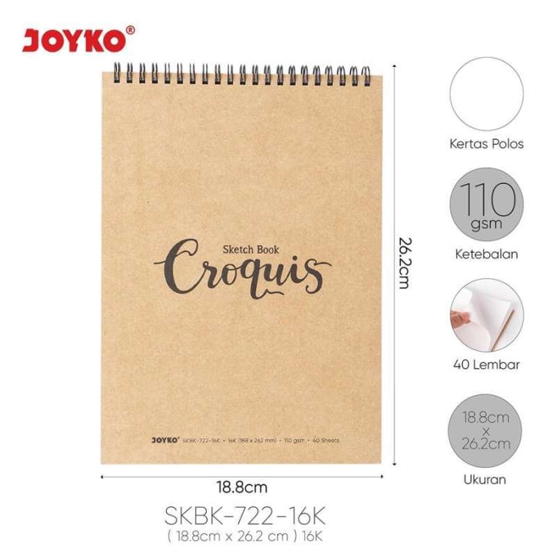 Jual Buku Sketsa Gambar Sketch Book Joyko SKBK-722-16K di Seller Cantik ...
