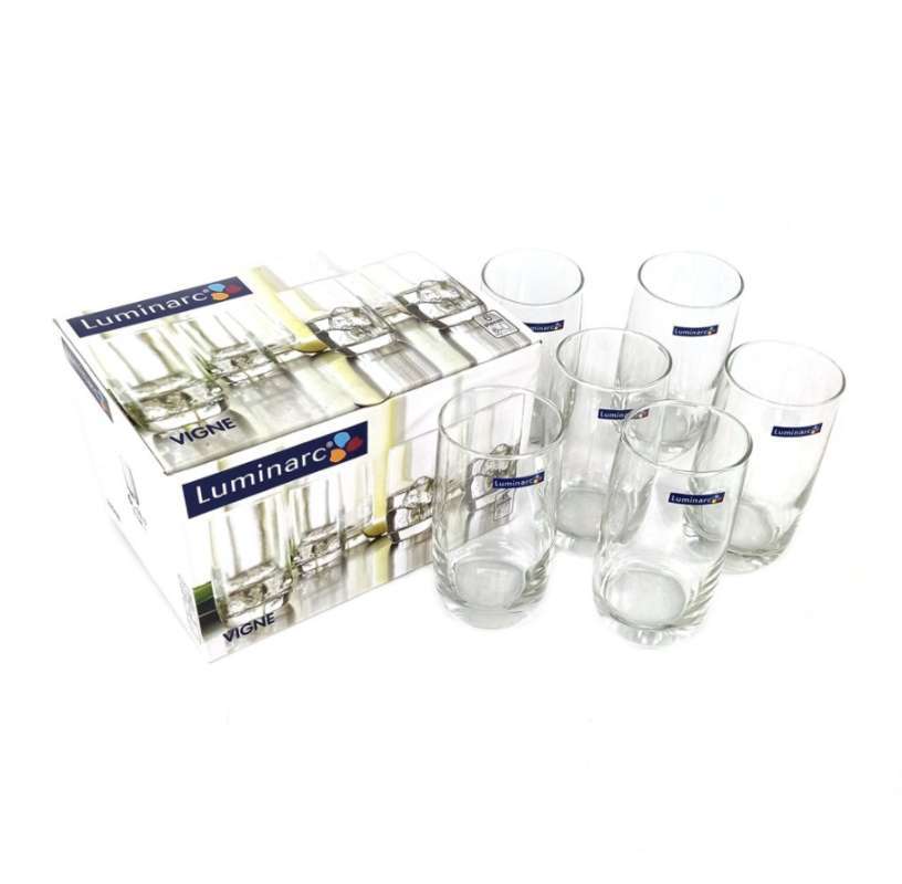 Jual Luminarc Vigne Tumbler Glass 33 Cl | Gelas Minum Tinggi [330 Ml/ 6 ...