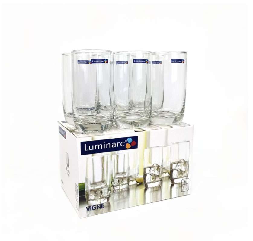Jual Luminarc Vigne Tumbler Glass 33 Cl | Gelas Minum Tinggi [330 Ml/ 6 ...